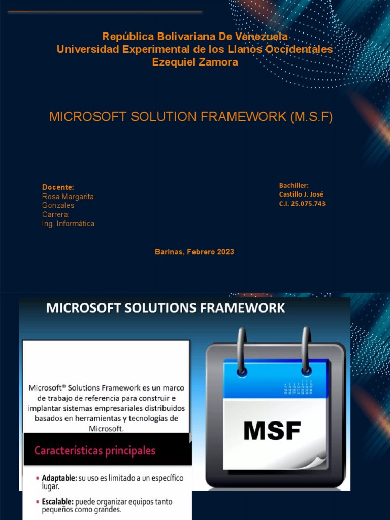 MICROSOFT SOLUTION FRAMEWORK (M.S.F) | PDF | Software de la aplicacion ...