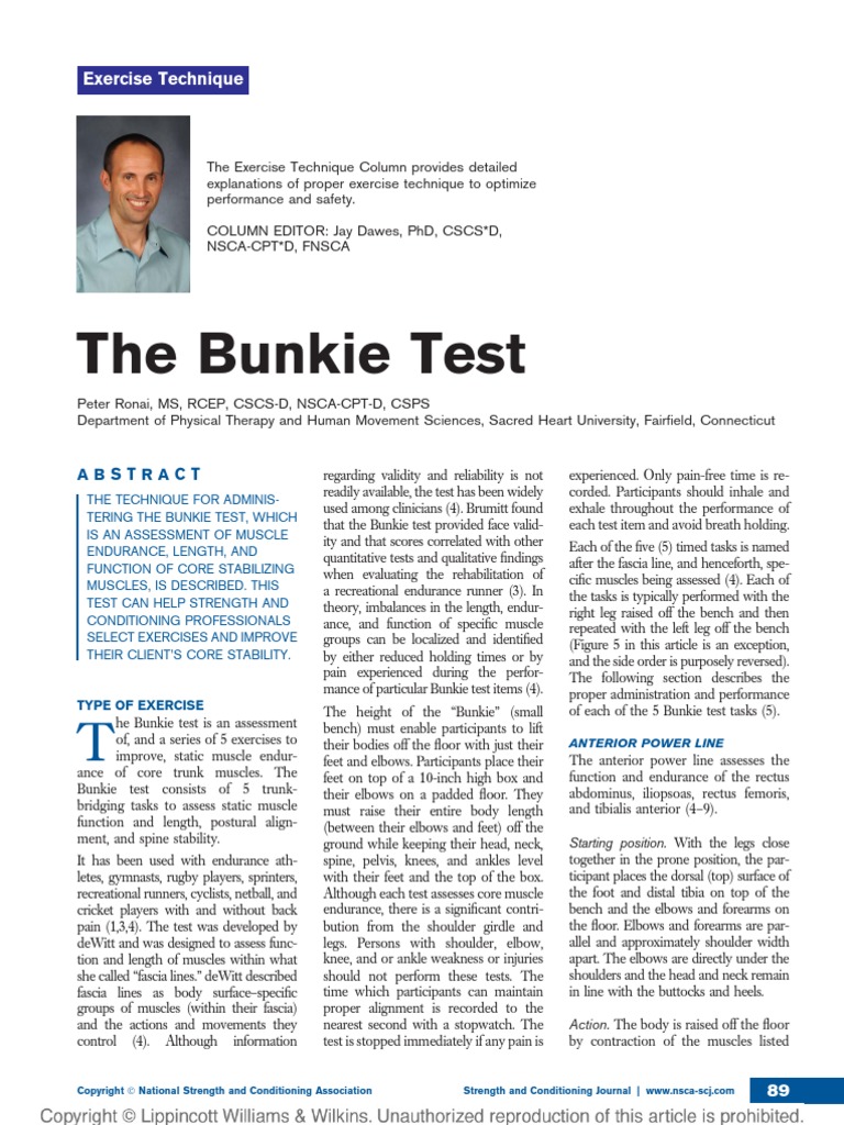 The Bunkie Test | PDF | Human Leg | Elbow