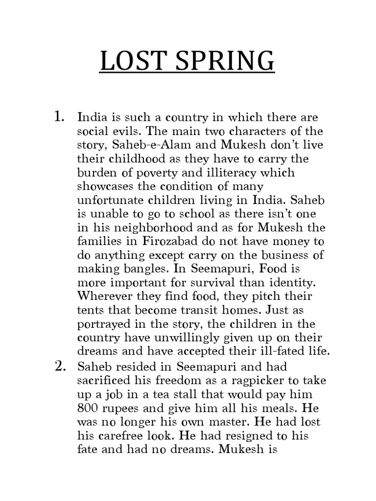 Lost Spring: Child Labor in India | PDF