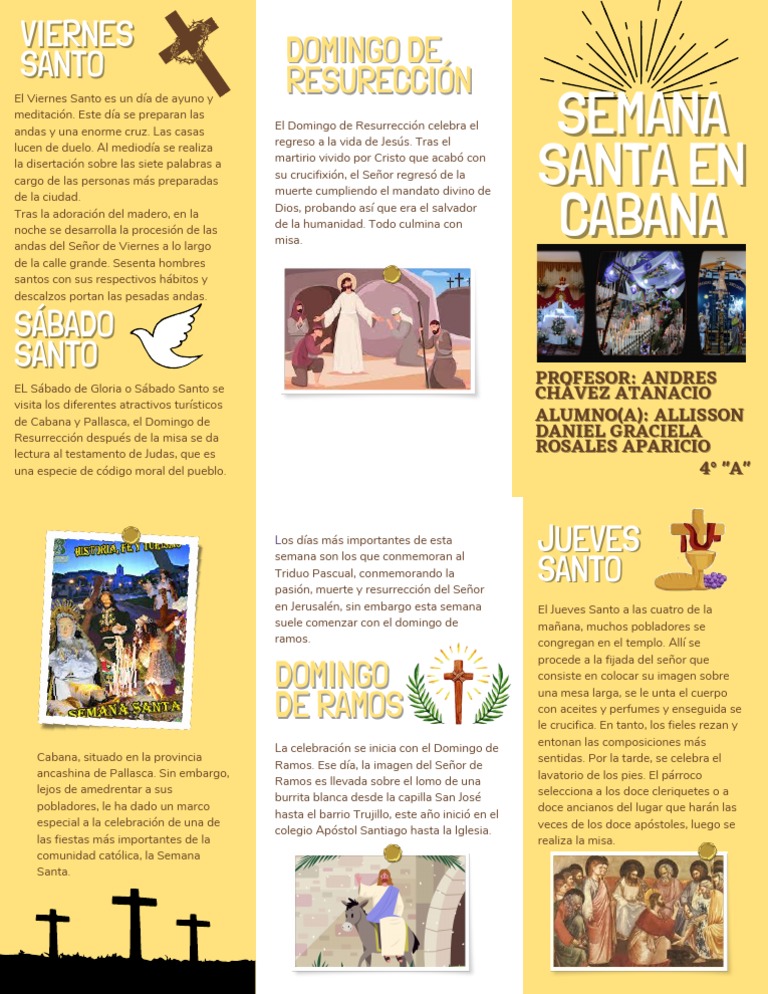 Folleto Semana Santa Ilustrado Morado | PDF | Misa (liturgia) | La ...