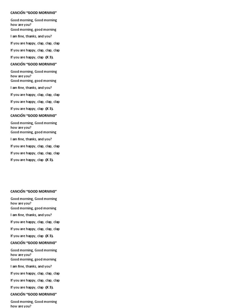 Canción Good Morning | PDF