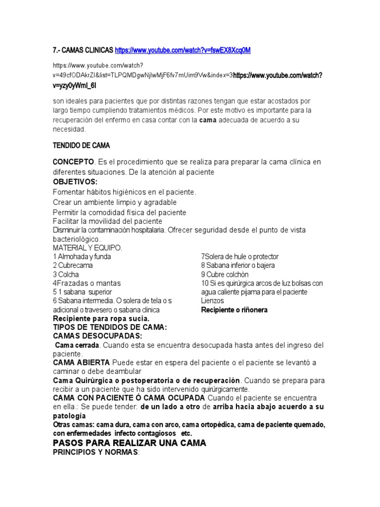 Camas Clinicas | PDF | Colchón | Cama