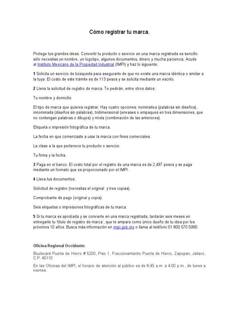 Cómo Registrar Tu Marca | PDF | Marca | Marca comercial