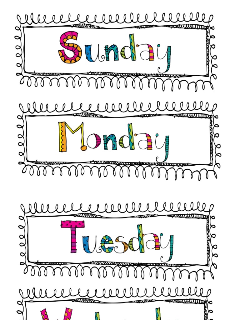 Cute Days of The Week | PDF