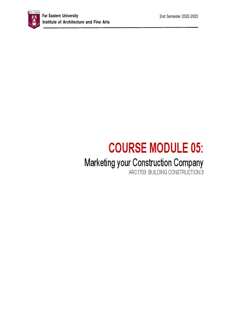 Course Module 05:: Marketing Your Construction Company | PDF ...