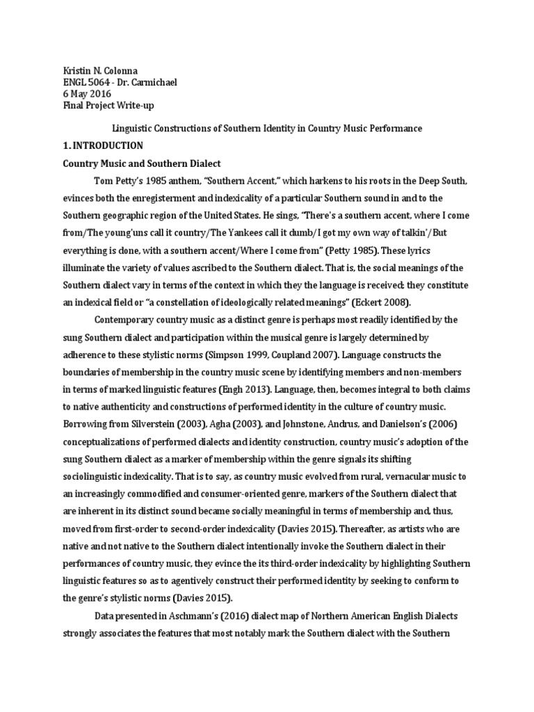 Miley Cyrus and Southern Identity in Music | PDF | Dialect | Country Music