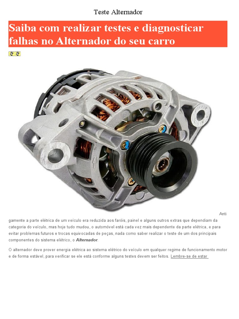 Teste Alternador | PDF | Motores | Carro