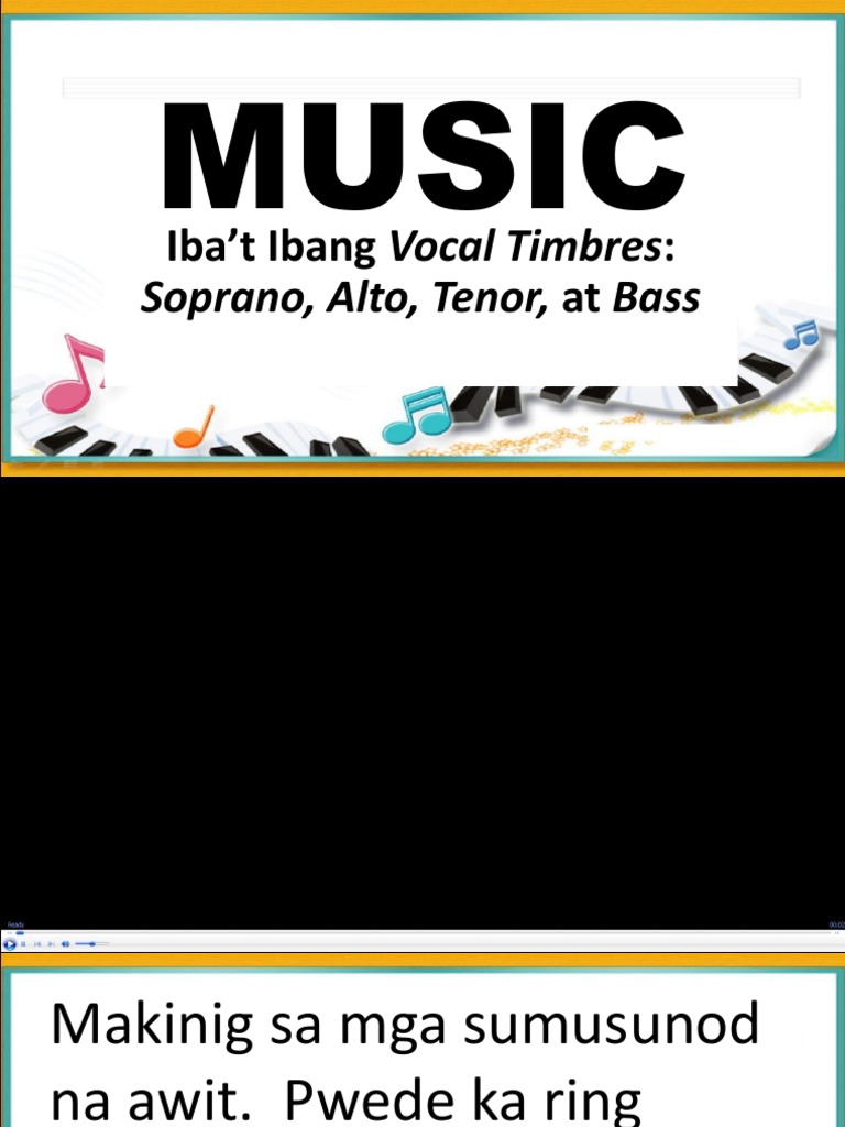 MUSIC 5 Q3 Week 5 Iba’t Ibang Vocal Timbres Soprano, Alto, Tenor, at Bass | PDF