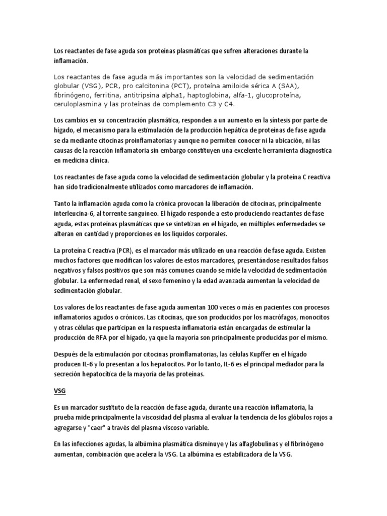 PCR y VSG | PDF | Inflamación | Proteína C-reactiva