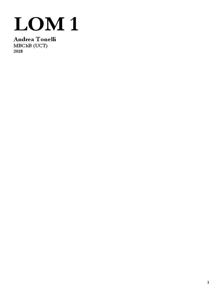 Andrea Tonelli: MBCHB (Uct) 2018 | PDF | Inflammation | Necrosis