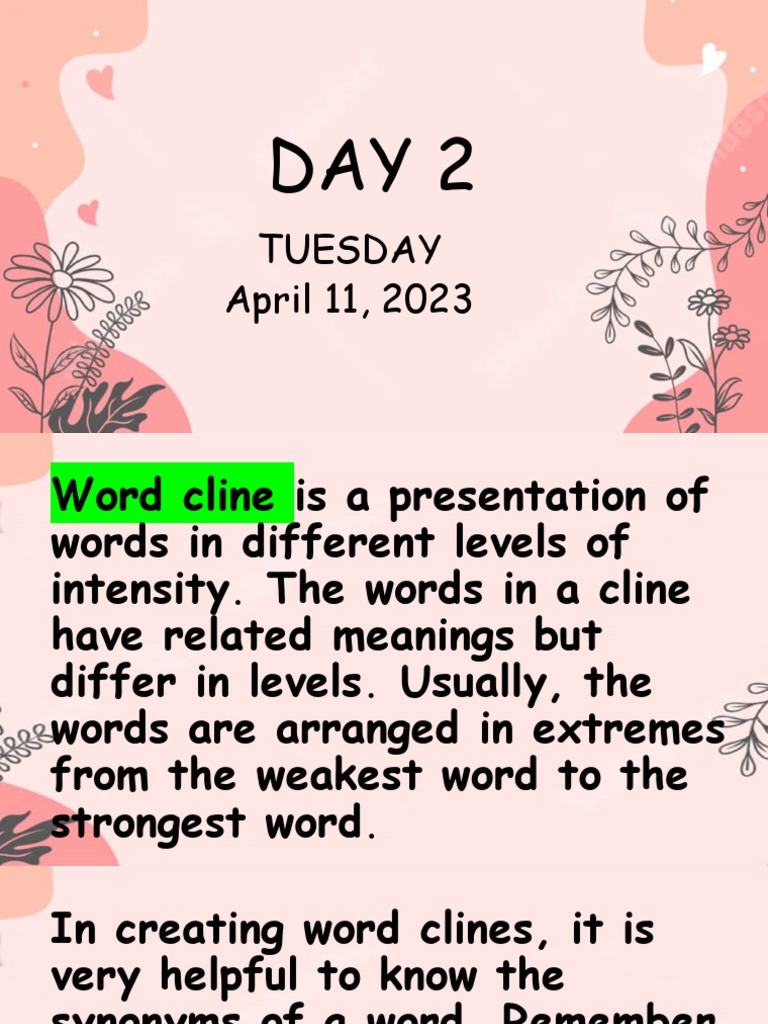 Understanding Word Clines in English | PDF | Language Arts & Discipline ...