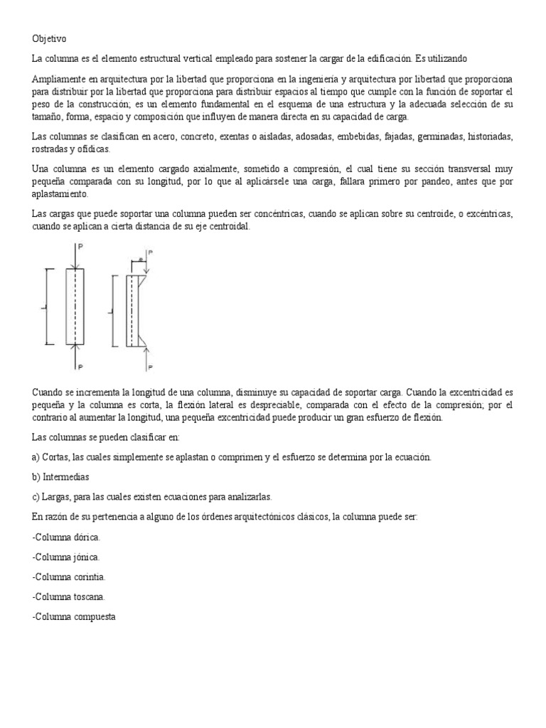 Clasificacion de Las Columnas | PDF | Pandeo | Columna