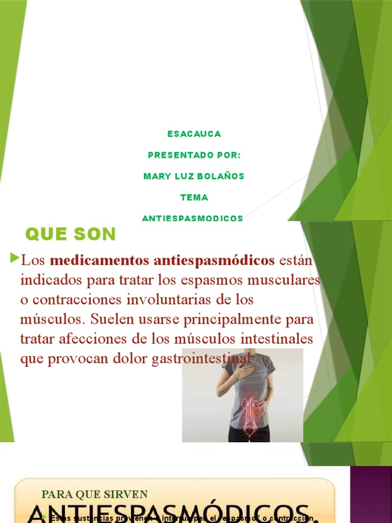 Antiespasmódicos: Usos y Medicamentos | PDF