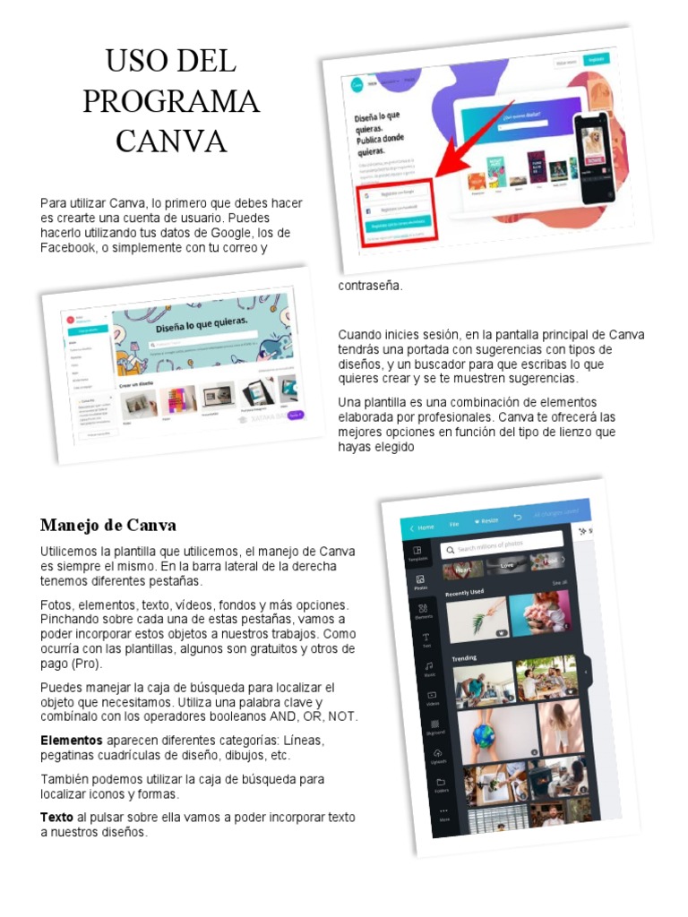 Uso Del Programa Canva | PDF | Informática | Software