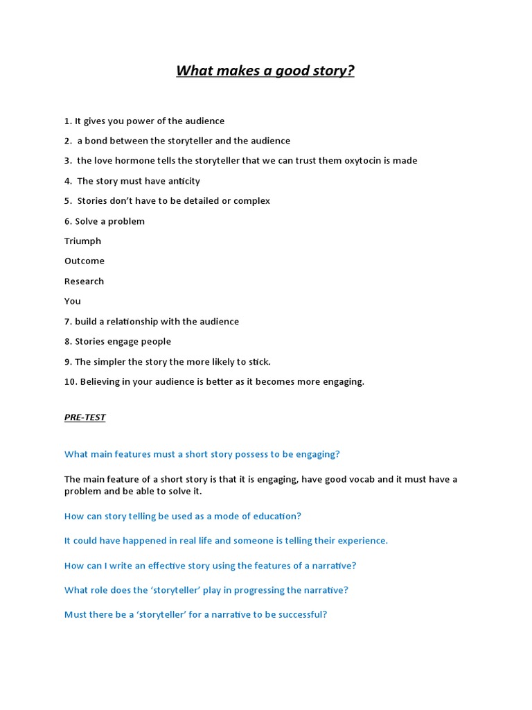 Key Elements of a Good Story | PDF
