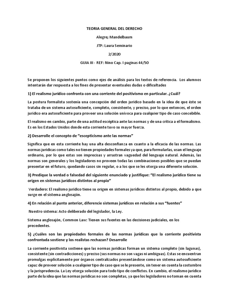 Realismo Jurídico vs. Positivismo: Análisis Crítico | PDF