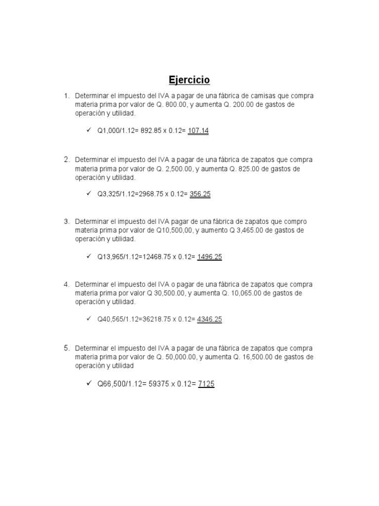 Ejercicio IVA | PDF