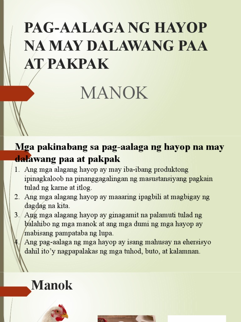 Pag-Aalaga Nga Hayop Na May Dalawang Paa at Pakpak | PDF