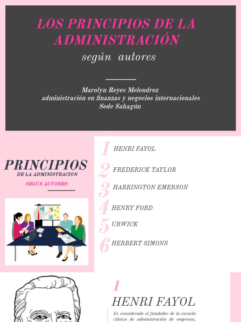 Principios de La Administración Según Autores | PDF | Racionalidad | Business
