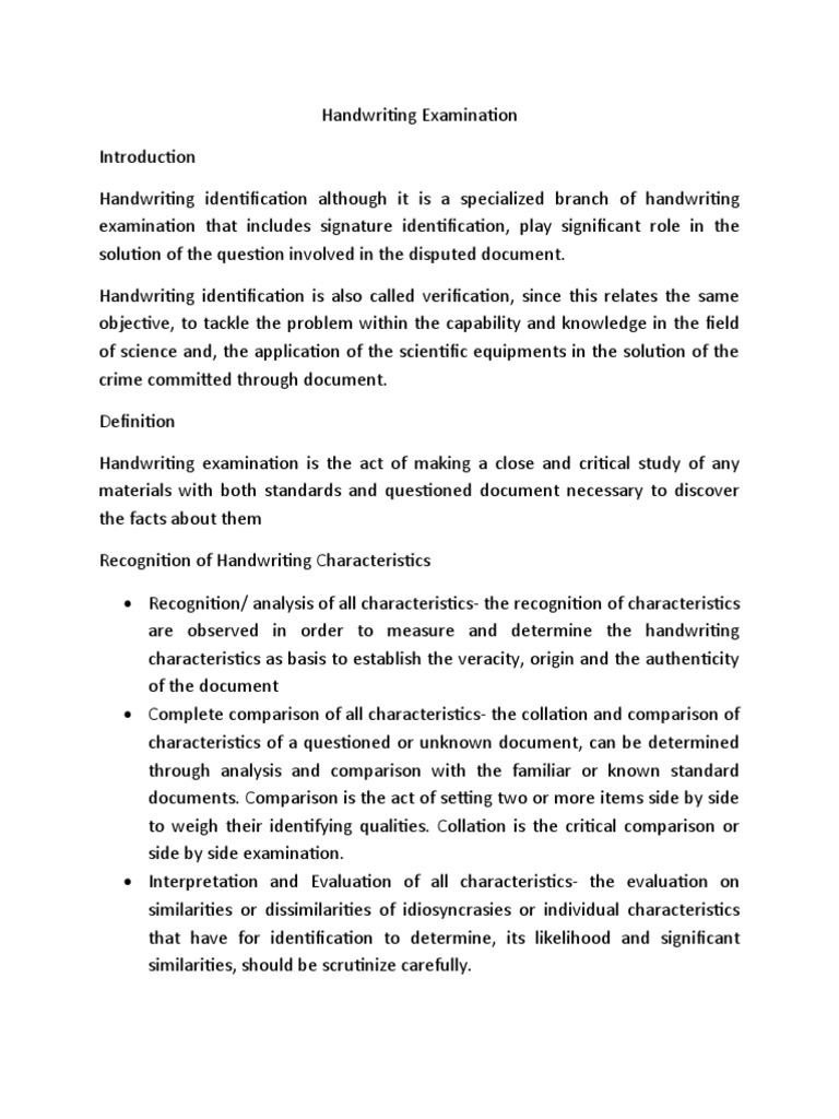 Handwriting Examination Lesson 4.2 | PDF | Science | Cognition