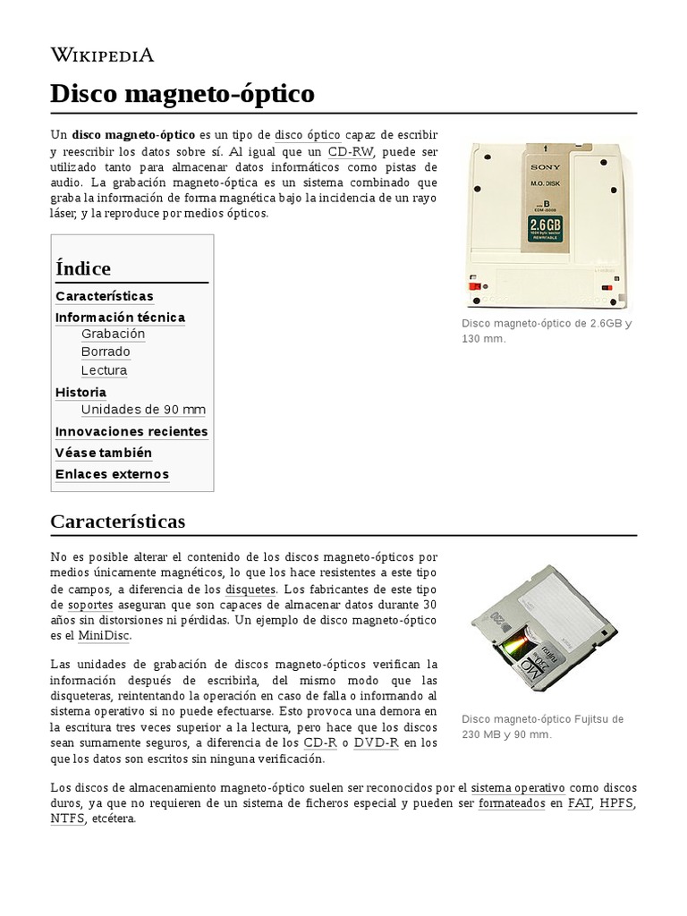 Disco Magneto-Óptico | PDF | Hardware de la computadora | Informática