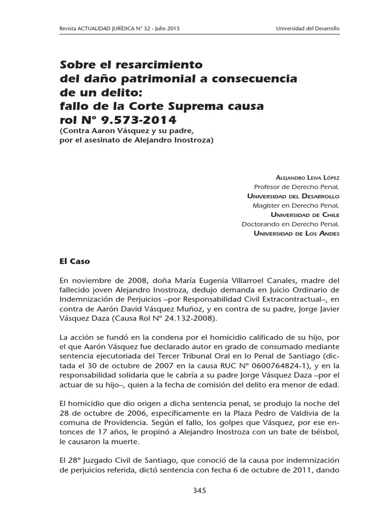 32 Analisis Juris Sobre El Resarcimiento Del Dano | PDF | Daños y ...
