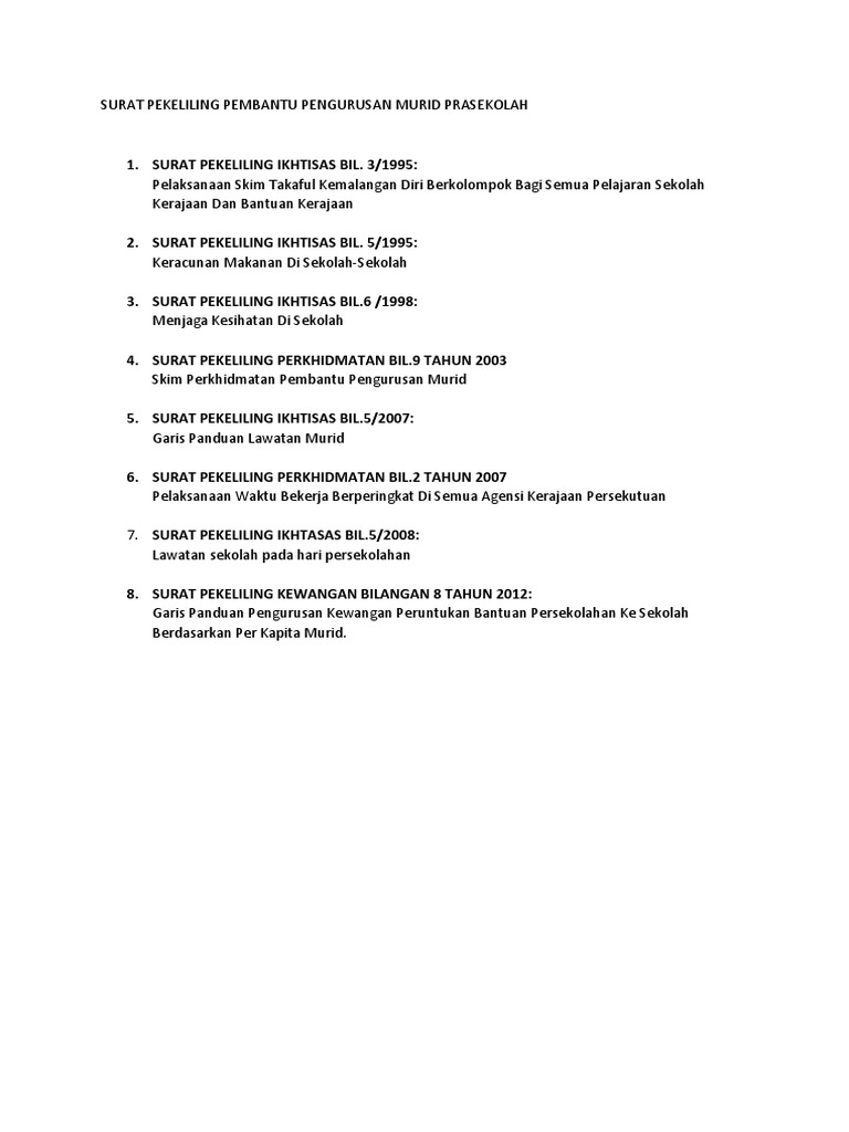 Surat Pekeliling PPM | PDF