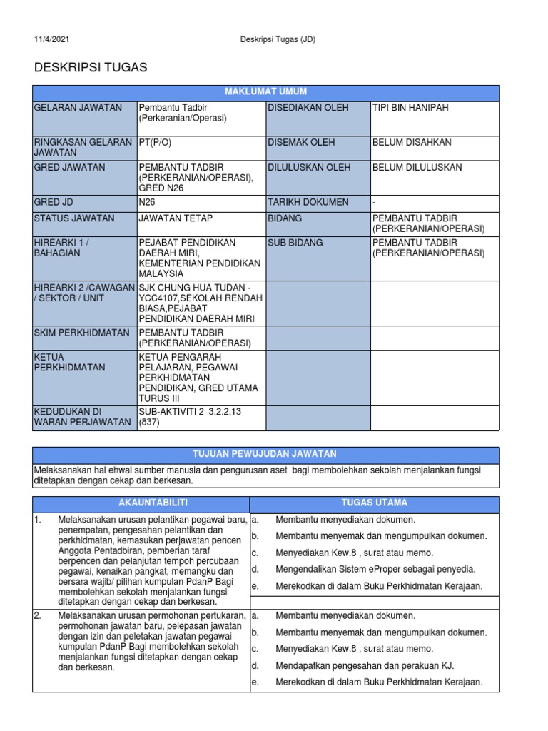 Deskripsi Tugas: Maklumat Umum | PDF