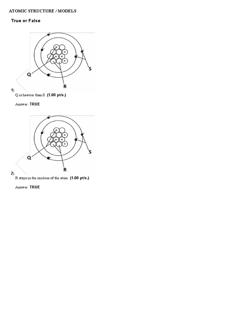 Study-Notes-Atomic-Structure-Models | PDF | Atoms | Proton