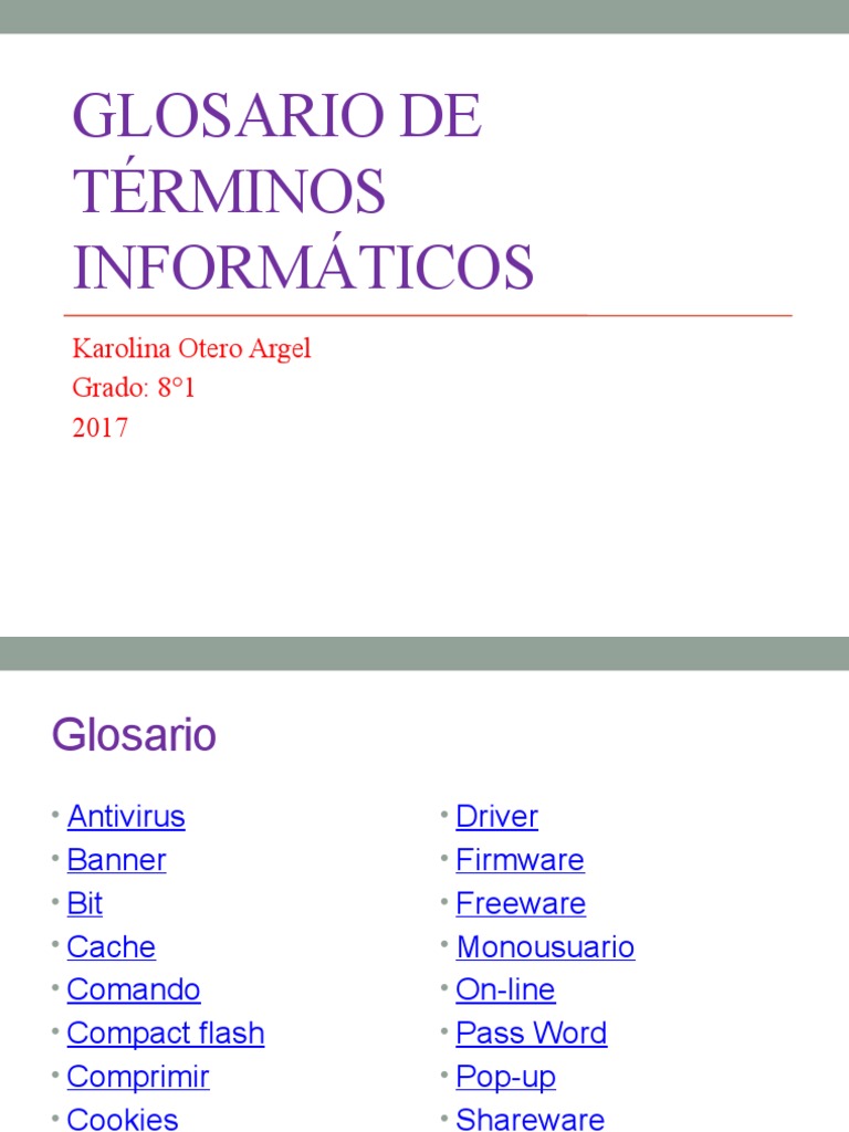 Glosario de Términos Informáticos | PDF Glosario de Términos Informáticos | PDF