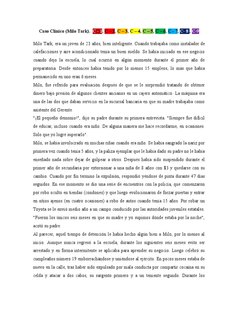 ESTUDIO DE CASO - MILO Tarkk | PDF