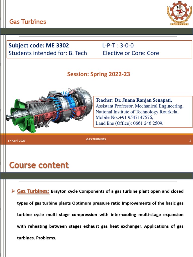GT Slides | PDF | Gas Turbine | Gases
