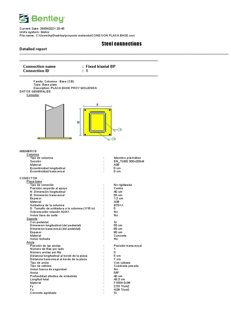 Reporte de Calculo de Placa Base | PDF | Ingeniería mecánica | Ciencias fisicas