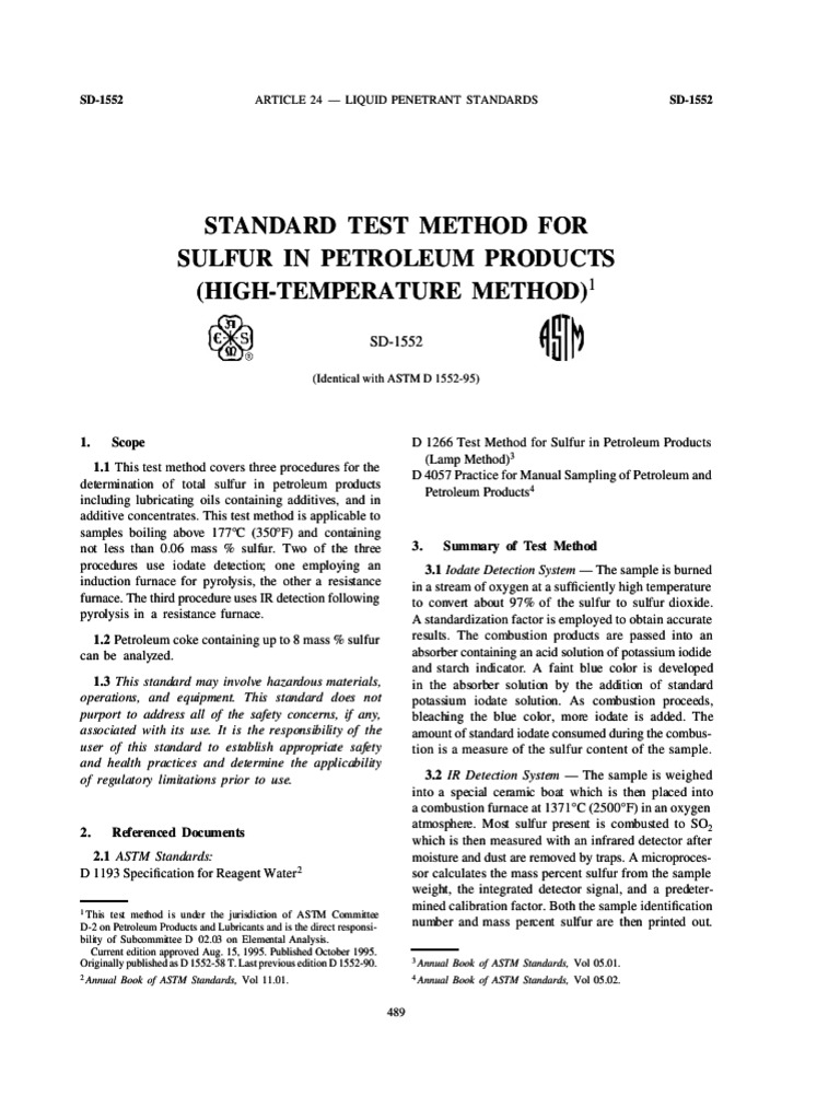 Astm 1552 Sulfurpdf - Compress | PDF | Sulfuric Acid | Magnesium