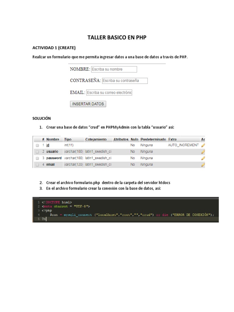 Taller Basico PHP | PDF