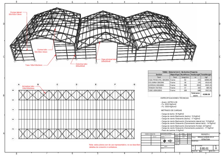 Planos Estructural 3 Naves | PDF