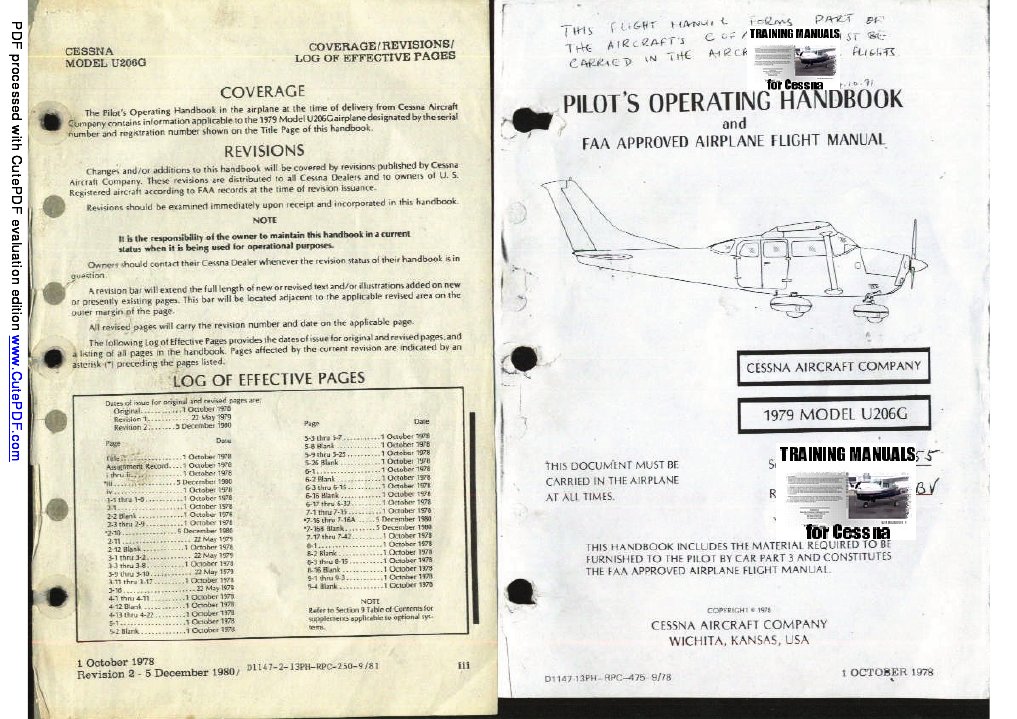 Cessna 206 Pilot's Operating Handbook | PDF