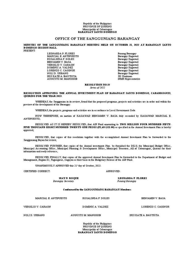 Aip Resolution 2023 | PDF | Government | Philippines