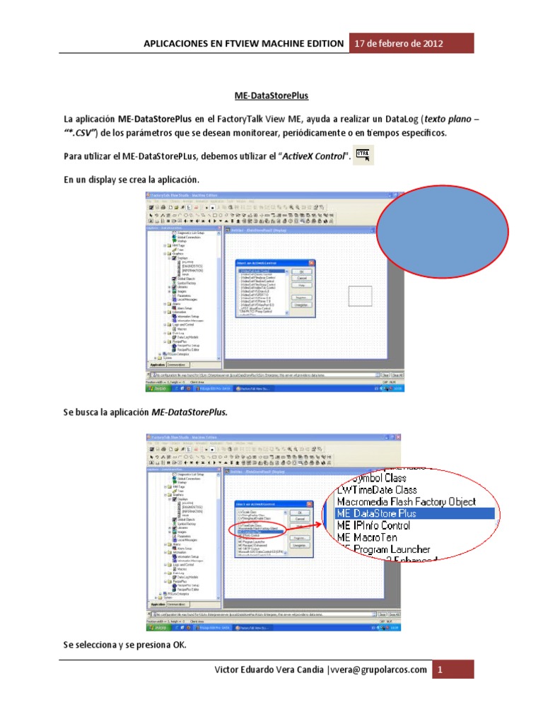 Configurar ME-DataStorePlus en FTView | PDF