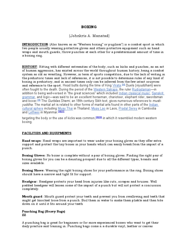 Boxing 1 | PDF | Individual Sports | Combat