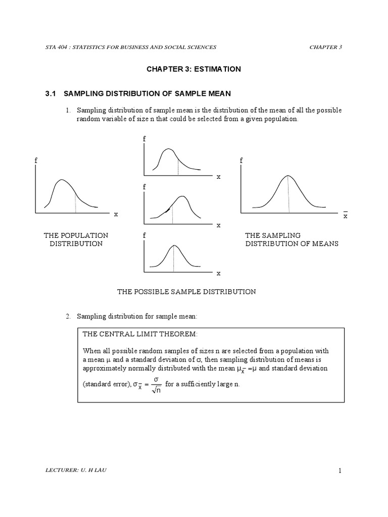 Chapter 3 Sta404 | PDF | Standard Deviation | Standard Error