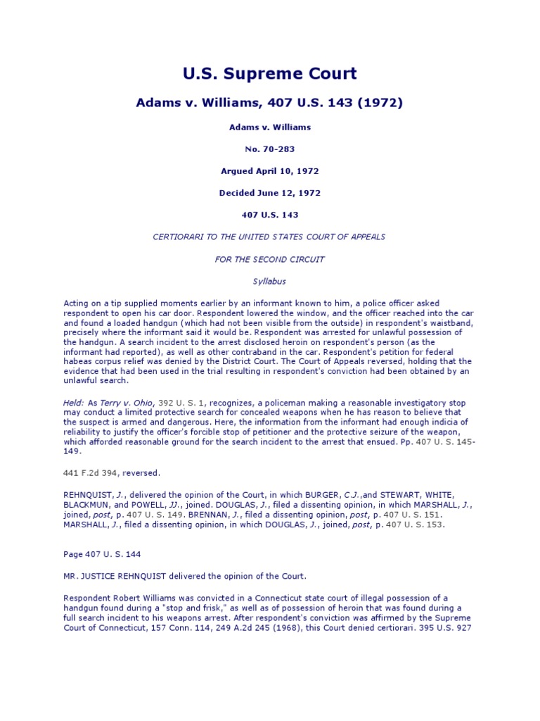 U.S. Supreme Court | PDF | Probable Cause | Fourth Amendment To The ...