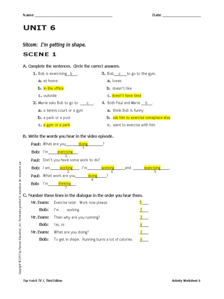 UNIT 06 Video Worksheets | PDF