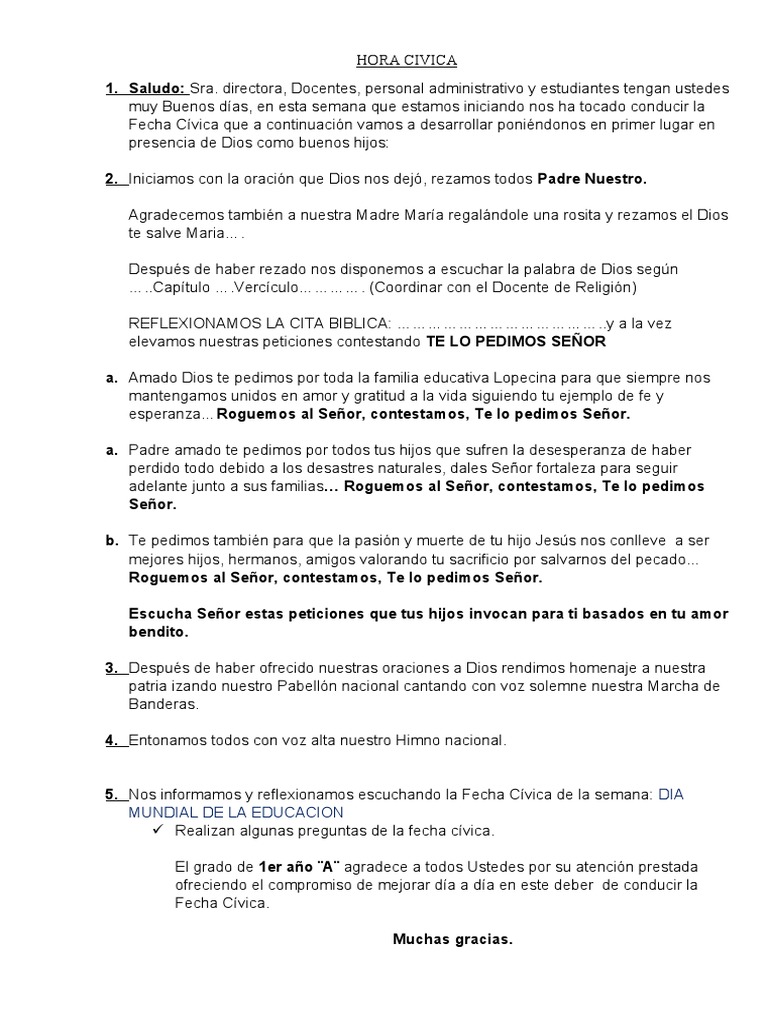 Hora Civica Ela 2023 | PDF