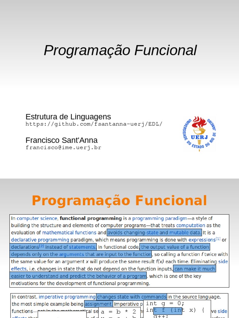 Edl 03 Func | PDF | Programação funcional | Python (linguagem de ...
