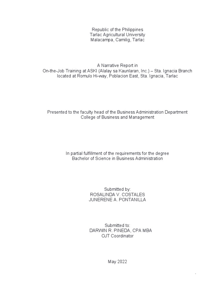 OJT Body Revised | PDF | Banks | Legal Deposit