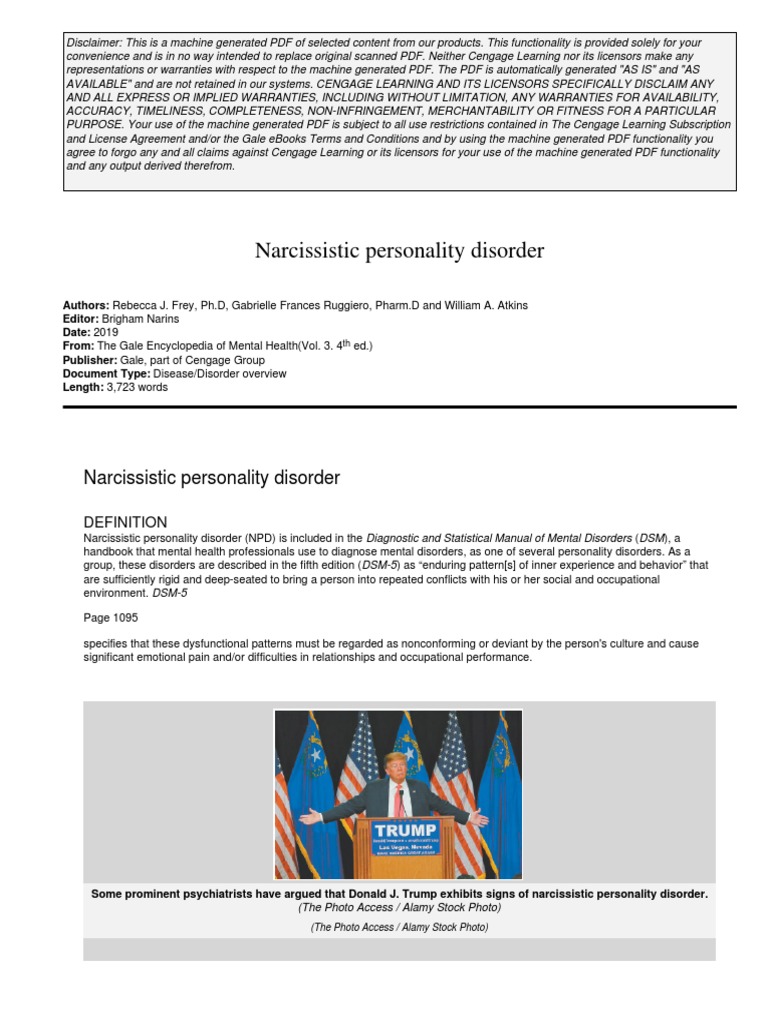 Narcissistic Personality Disorder | PDF | Personality Disorder | Narcissism