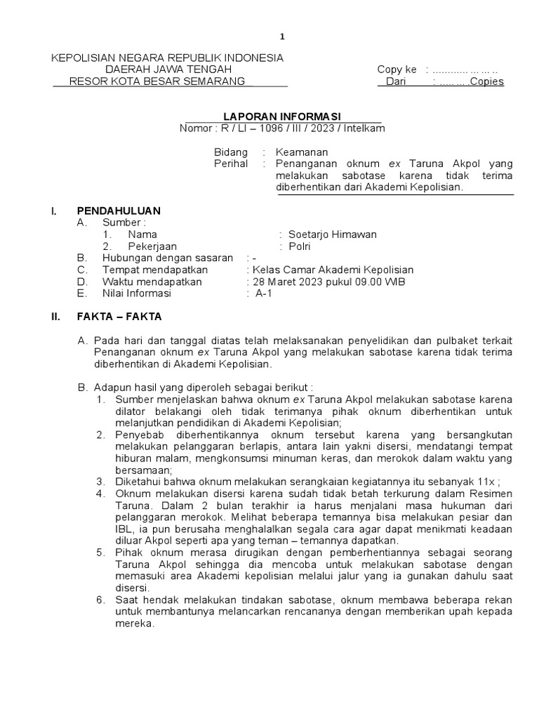 Laporan Informasi | PDF