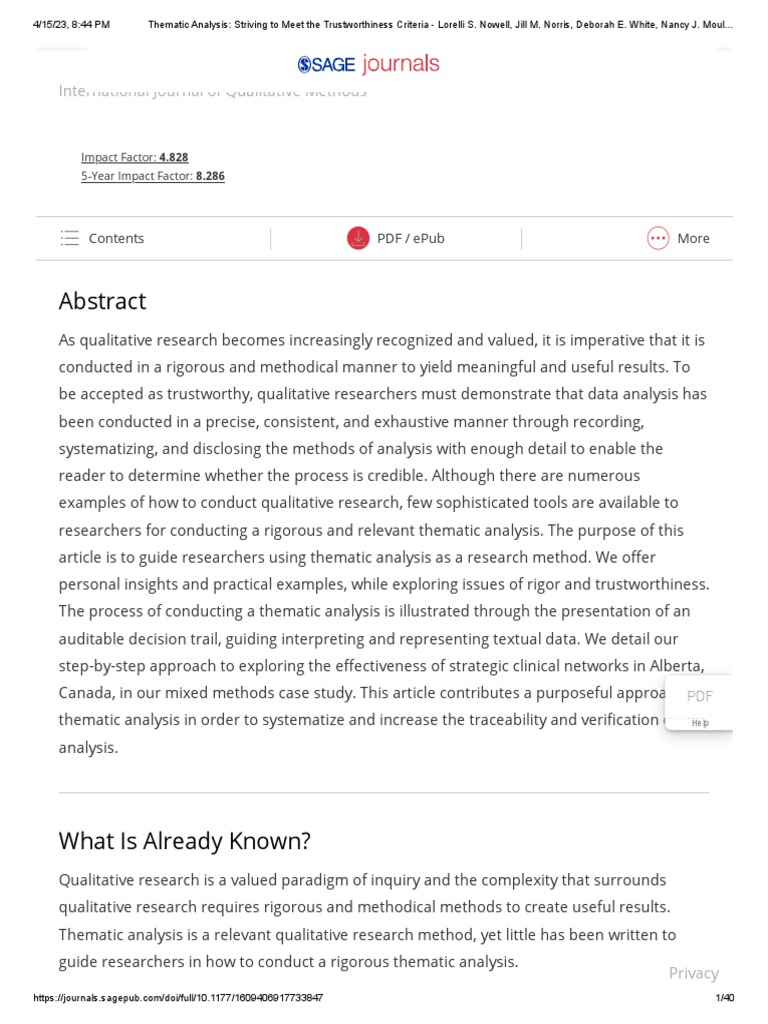 Thematic Analysis_ Striving to Meet the Trustworthiness Criteria ...