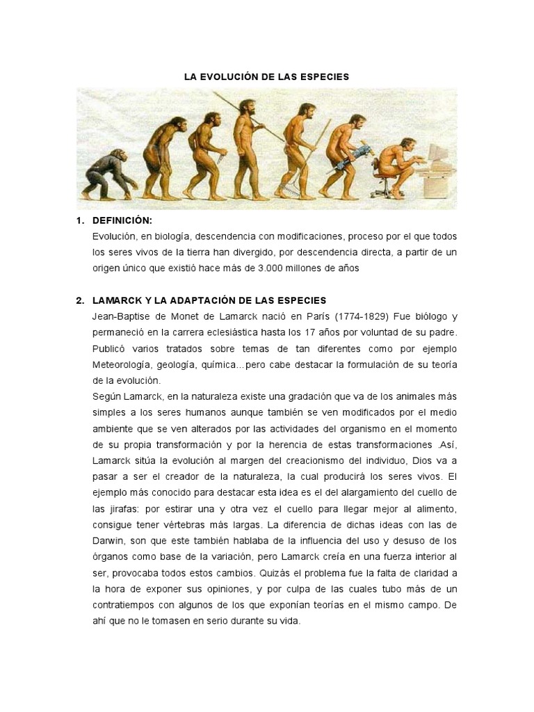 La Evolución de Las Especies | PDF | Evolución | Seleccion natural